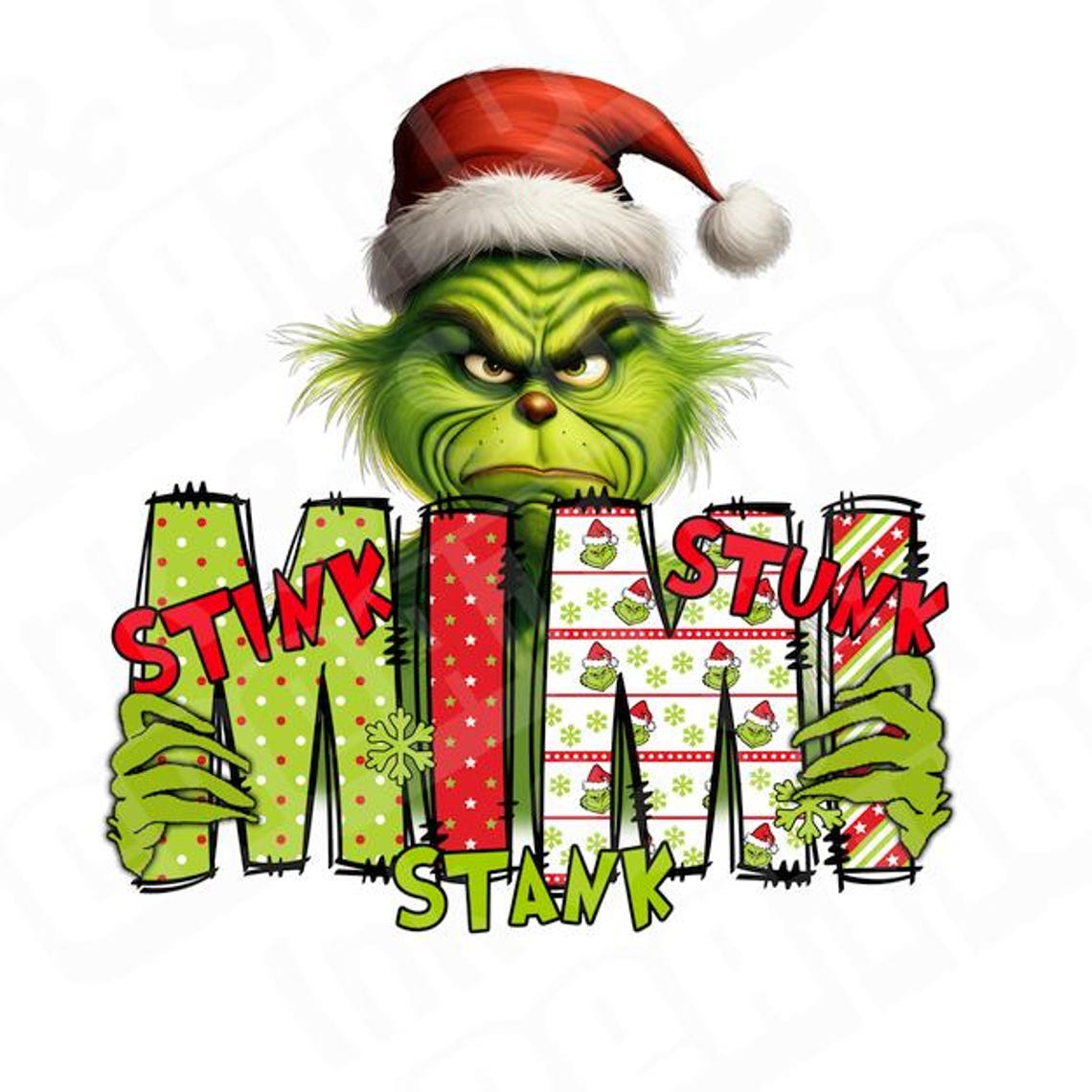 MIMI Grinch Grab Christmas, Caps, Transparent Background, 300 or Better ...