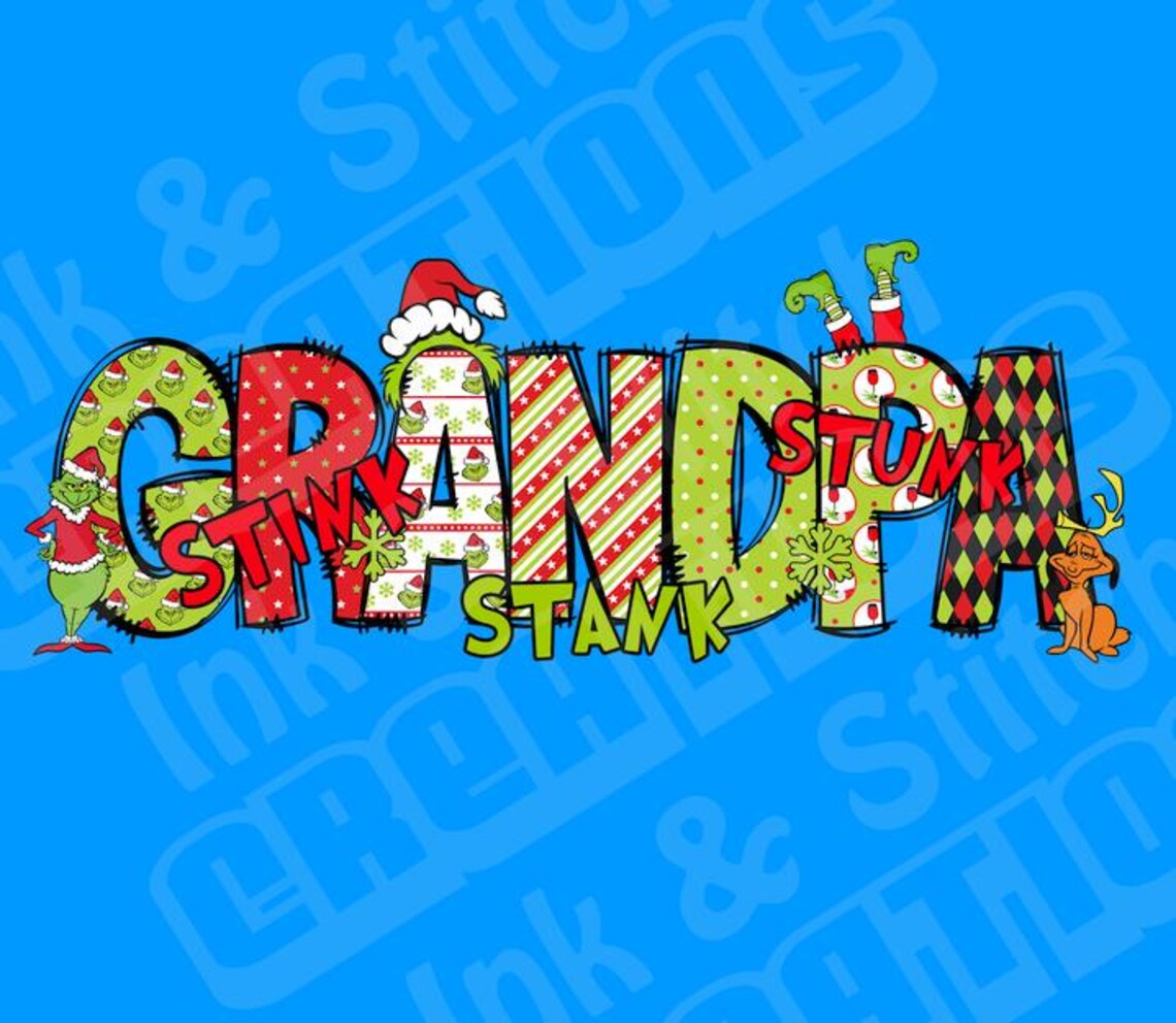 GRANDPA Grinch Christmas, Caps, Transparent Background, 300 or Better ...