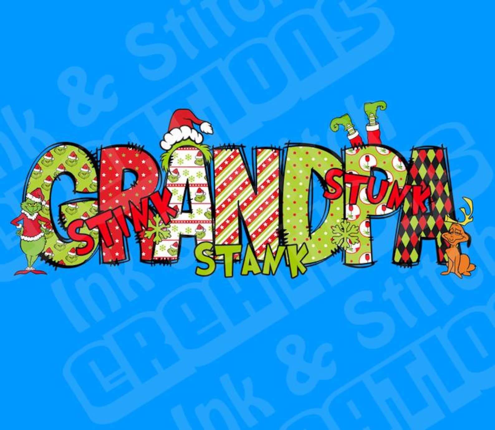 GRANDPA Grinch Christmas, Caps, Transparent Background, 300 or Better ...