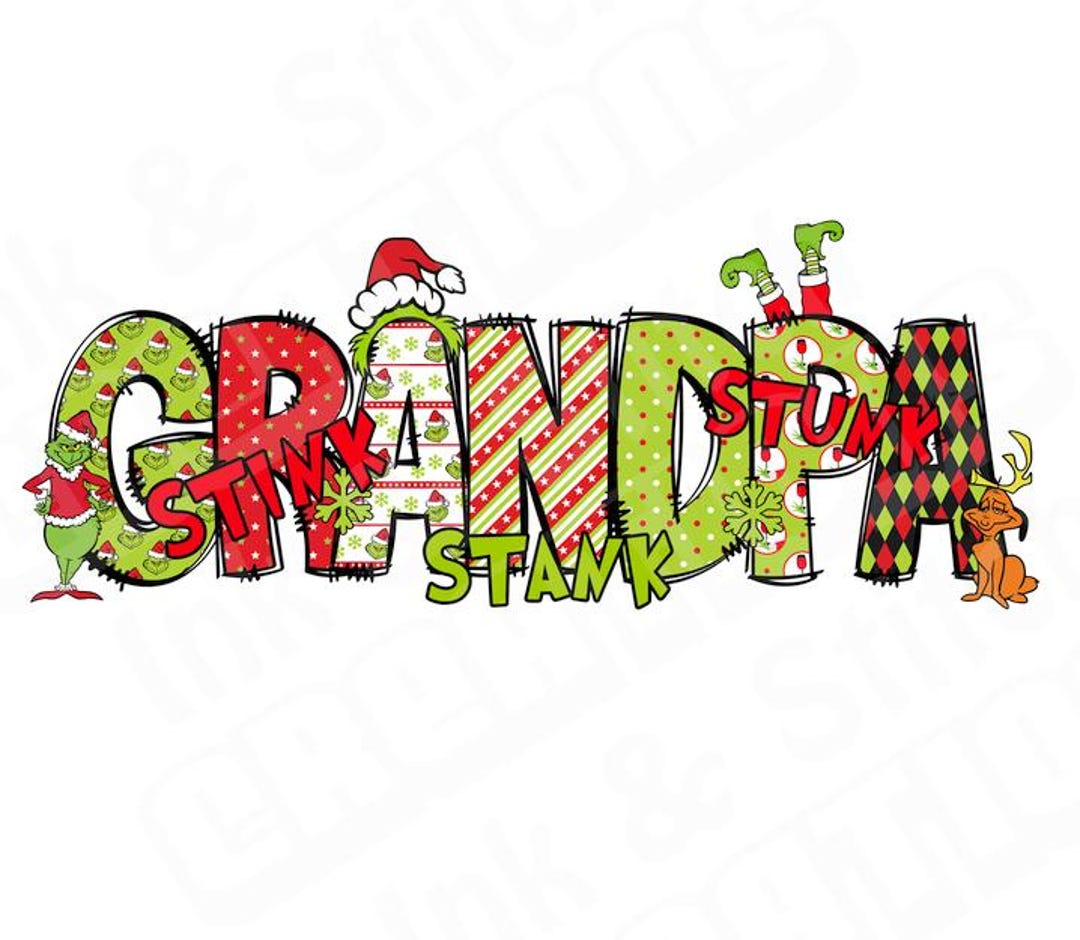 GRANDPA Grinch Christmas, Caps, Transparent Background, 300 or Better ...
