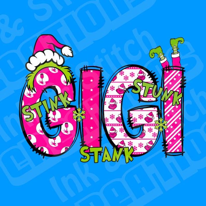 GIGI Pink Grinch Christmas, Transparent Background, 300 or Better Dpi ...