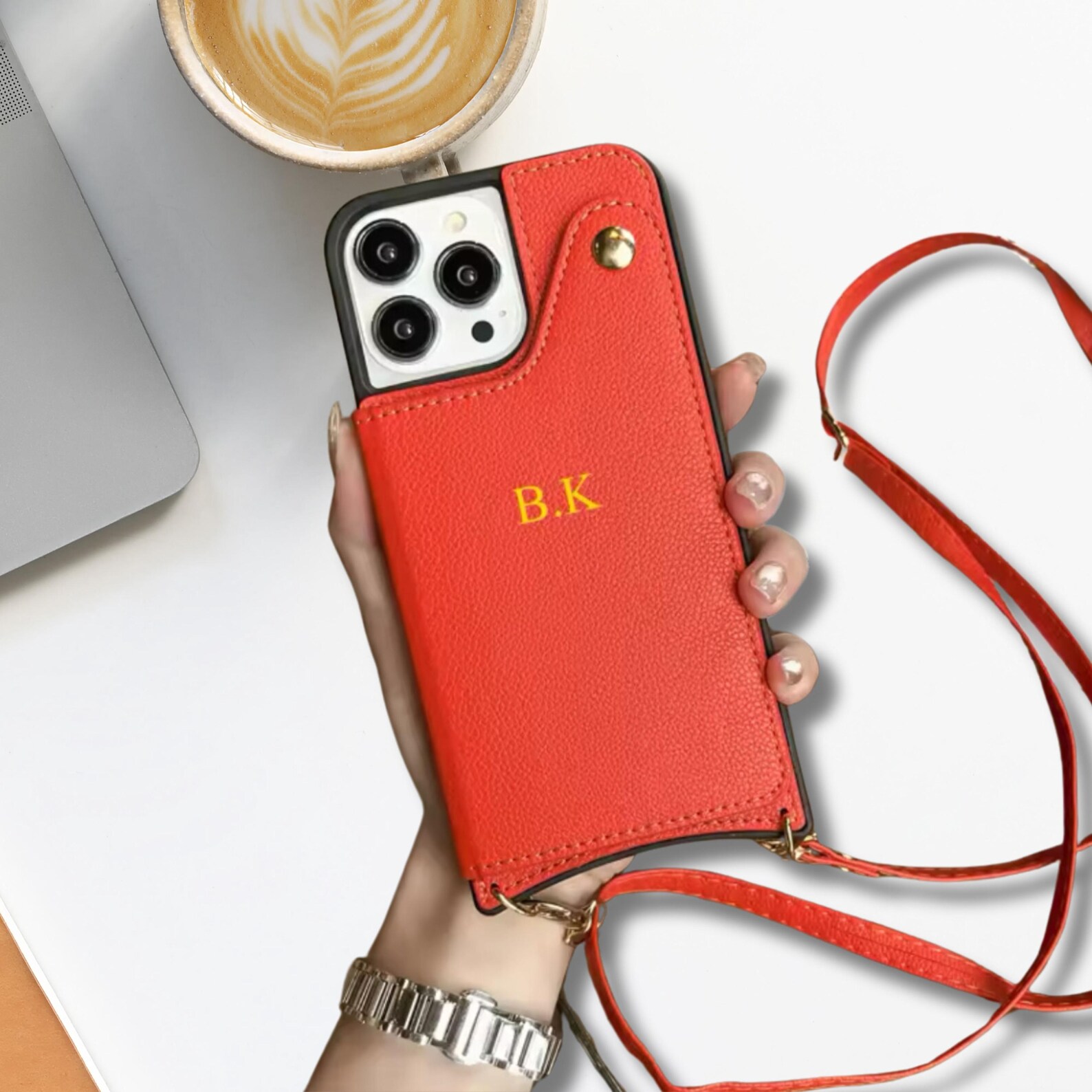 Personalized Luxury Crossbody Phone Case With a Custom Monogram ...