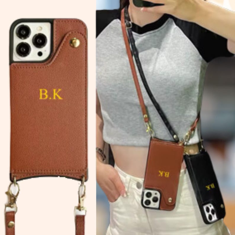 Personalized Luxury Crossbody Phone Case With a Custom Monogram ...