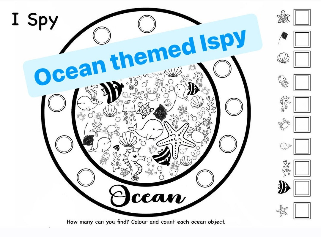 Ocean Themed I Spy Game / Worksheet - Etsy