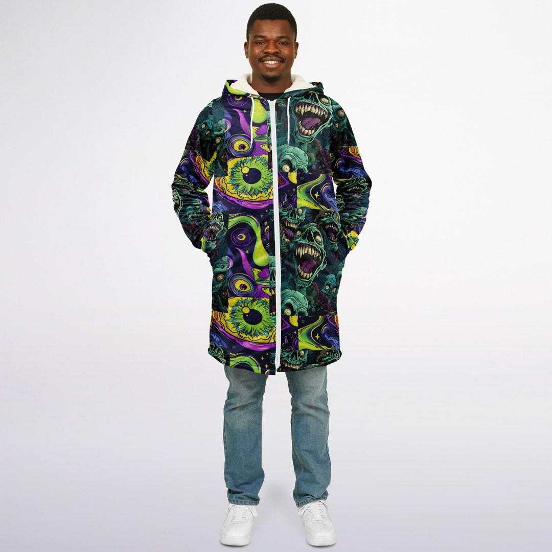 Scary Goblin Psychedelic Cloak, Gothic Festival Hooded Cape, Halloween ...