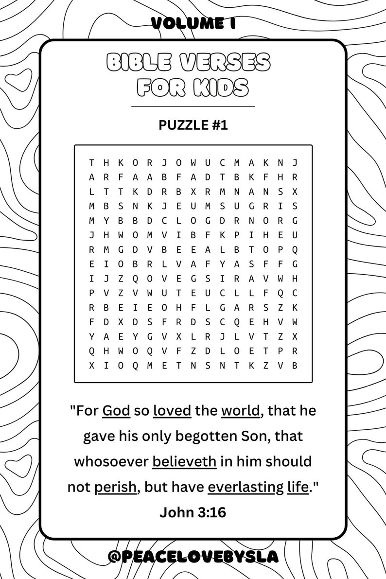 Kids Bible Verse Word Search & Coloring Pages: Sunday School Activity ...