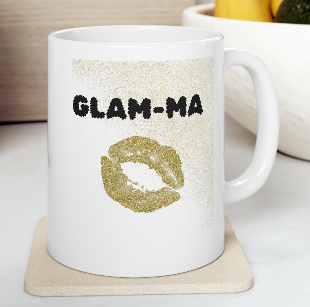 Perfect Glam-ma Glamma Granny Grandma Gold Kiss Present Gift Cup ...