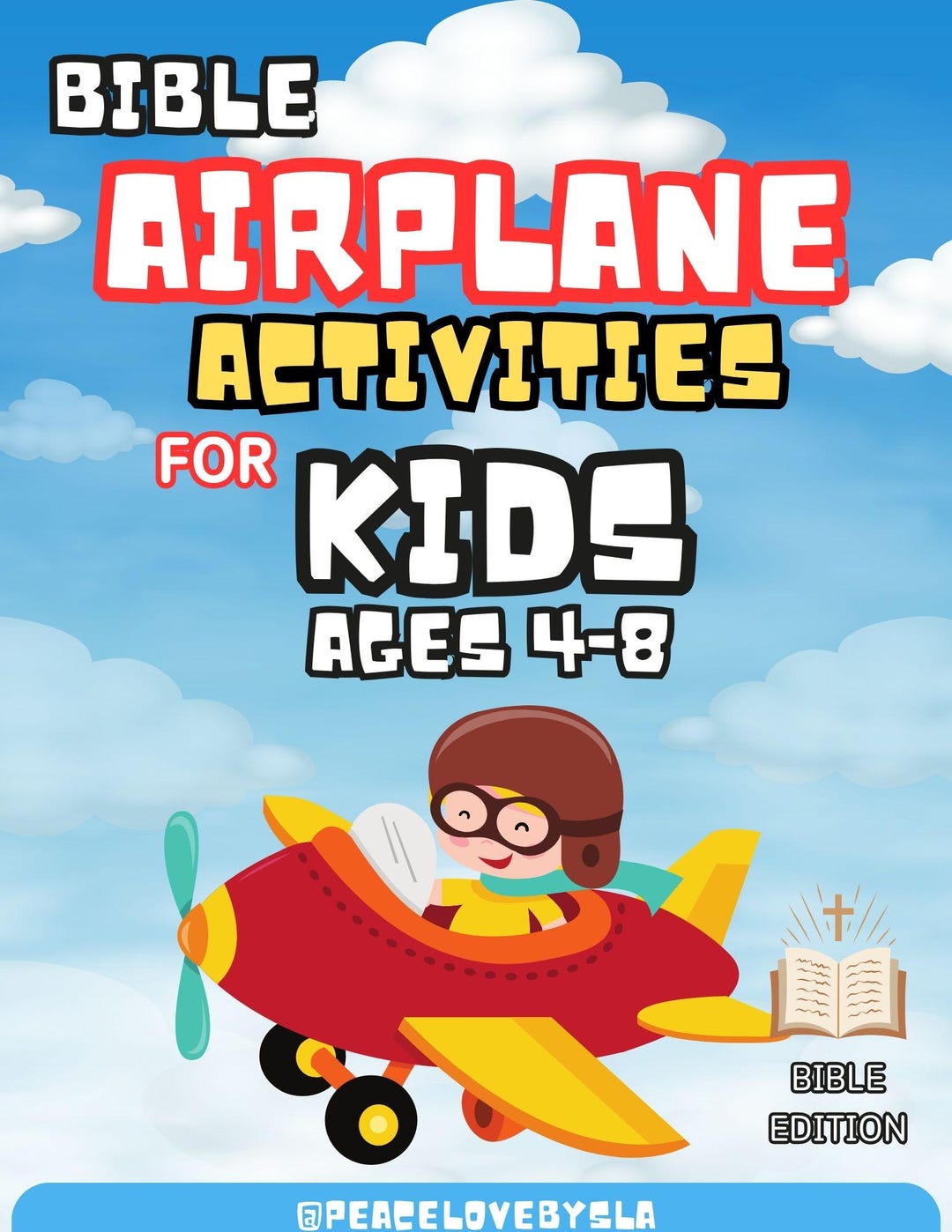 Bible Airplane Activities for Kids Ages 4-8, Printable Travel Workbook ...