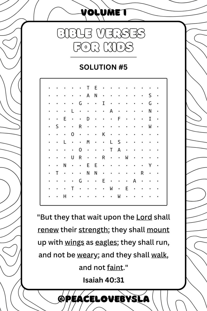 Kids Bible Verse Word Search & Coloring Pages: Sunday School Activity ...