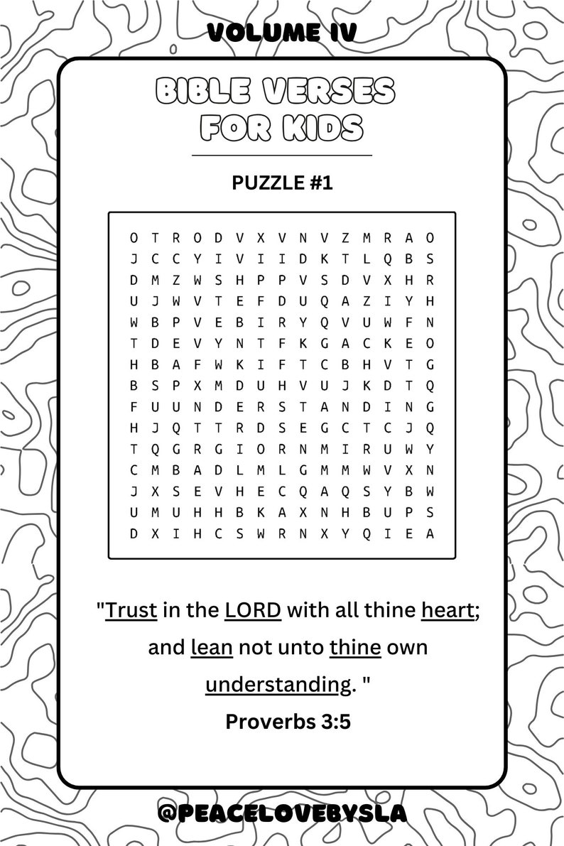 Instant Download Bible Verse Word Search for Kids Fun Scripture ...