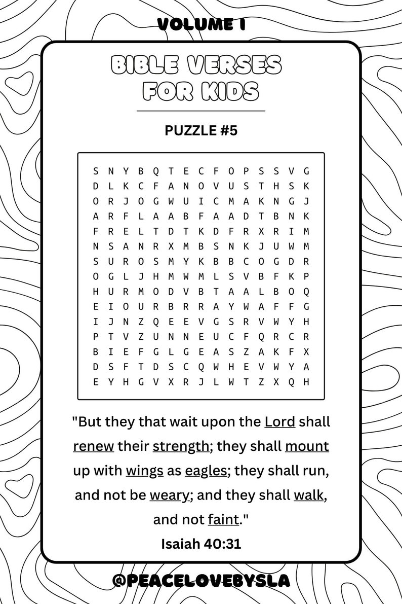 Kids Bible Verse Word Search & Coloring Pages: Sunday School Activity ...
