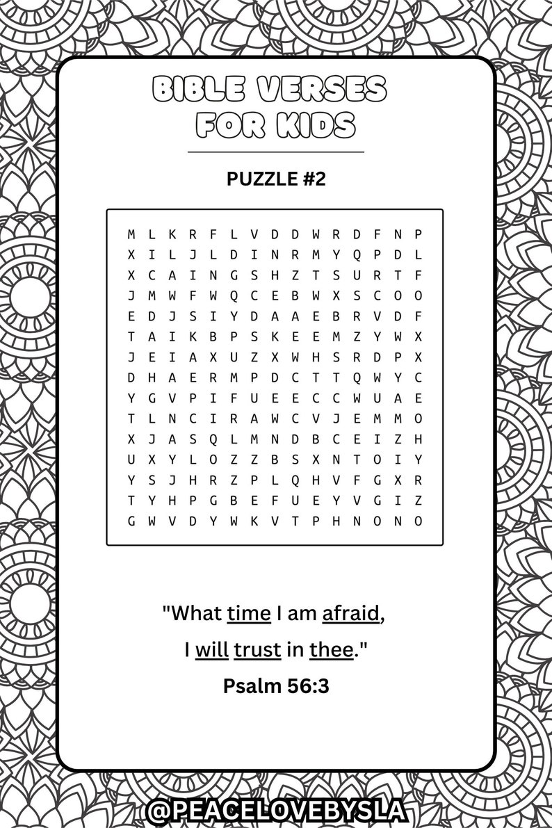Kids Bible Verse Word Search & Coloring Pages: Sunday School Activity ...