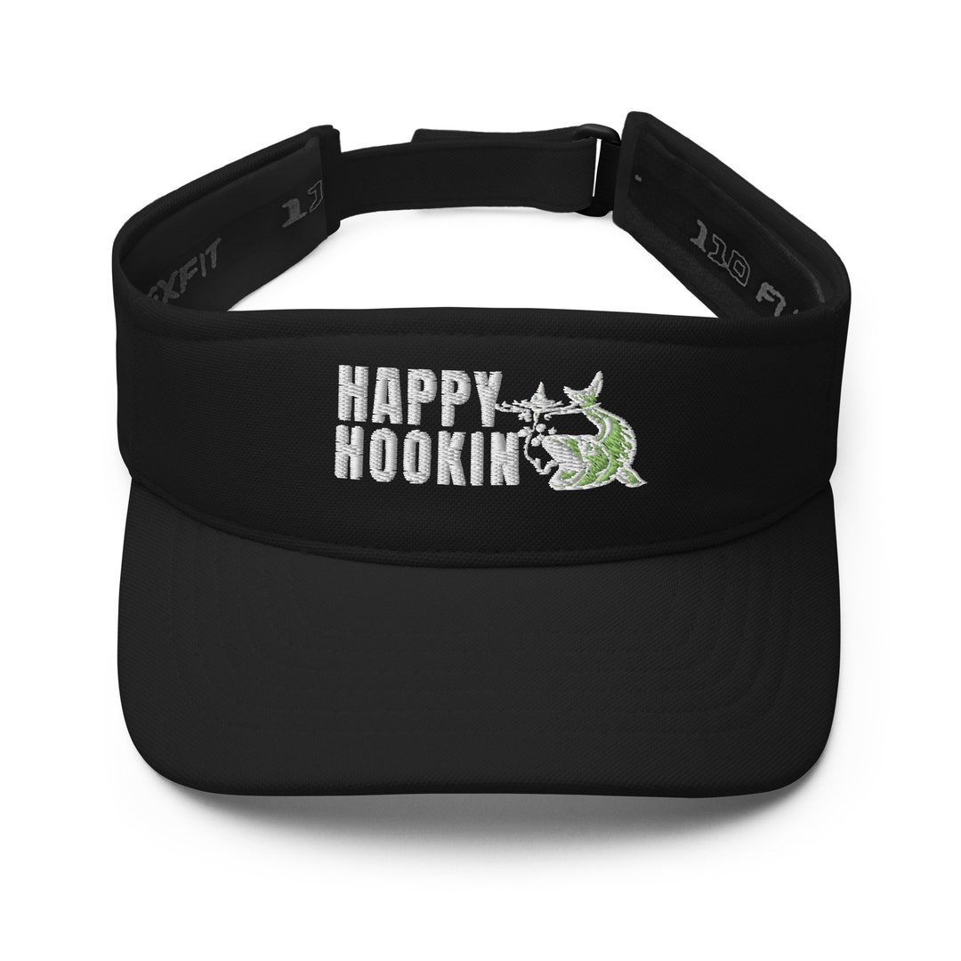 Happy Hookin Fish in Hook Visor, Adjustable Sun Protection Cap for ...