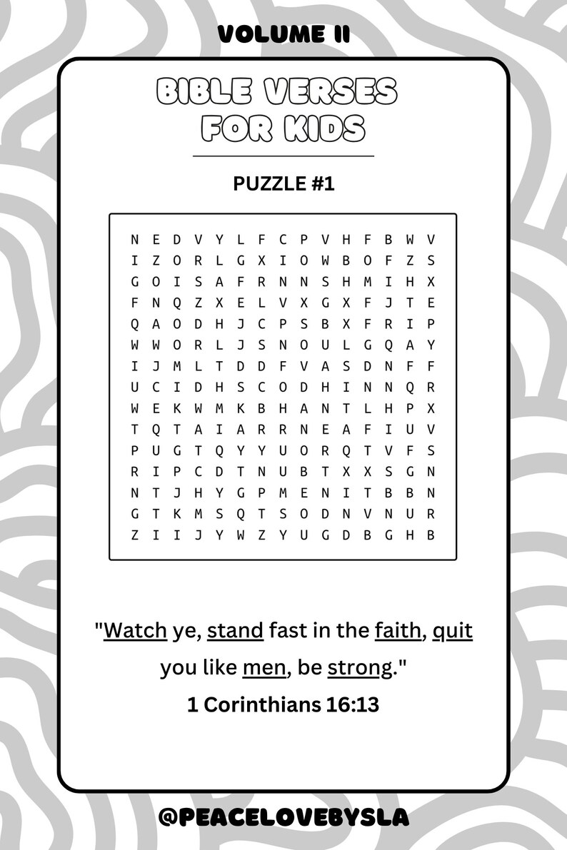 Kids Bible Verse Word Search & Coloring Pages: Sunday School Activity ...