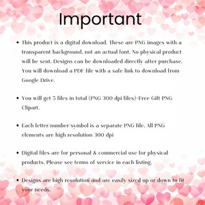 Valentine's Day Alphabet PNG, Valentines Doodle Letters With Clip Art ...