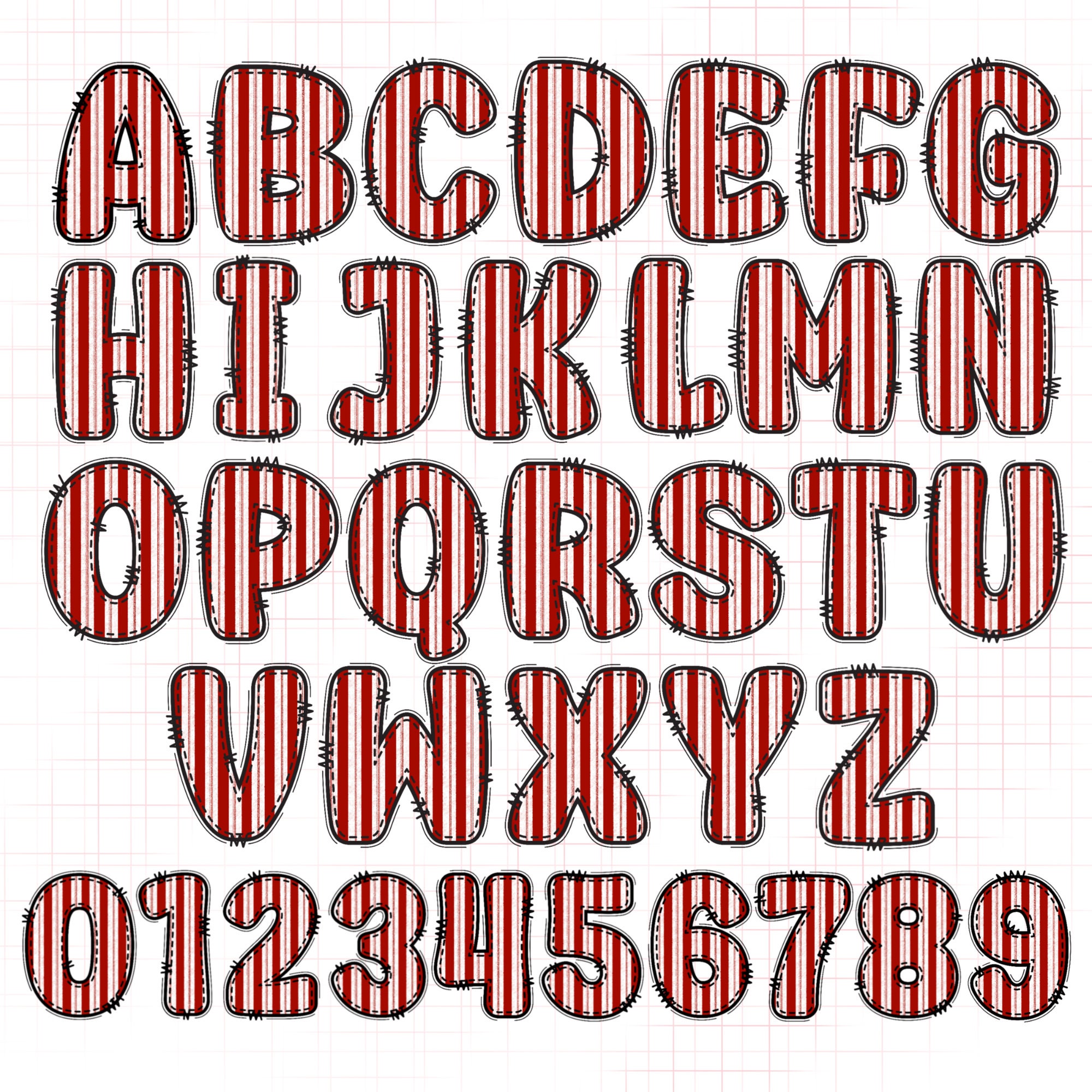 Valentine's Day Alphabet PNG, Valentines Doodle Letters With Clip Art ...