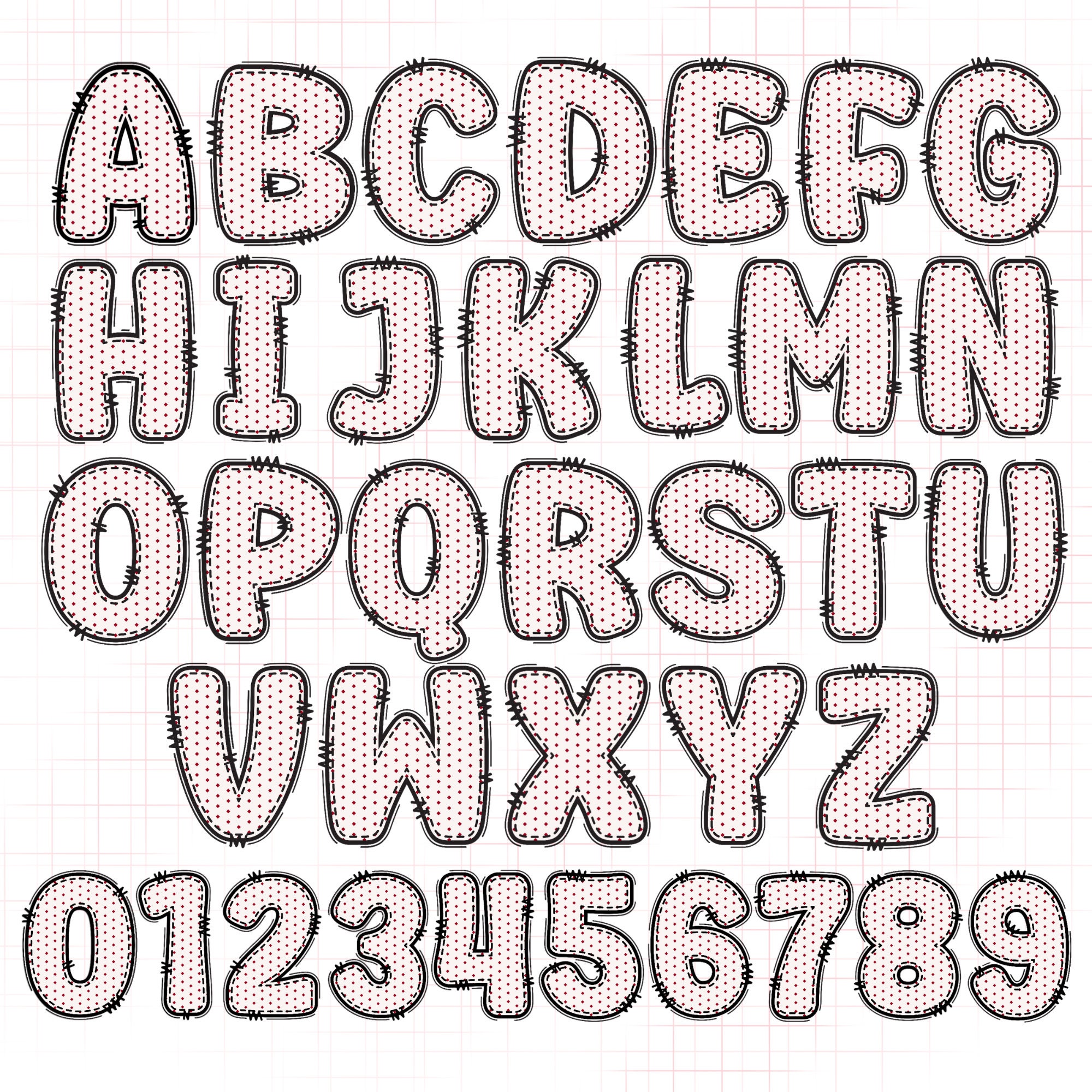 Valentine's Day Alphabet PNG, Valentines Doodle Letters With Clip Art ...