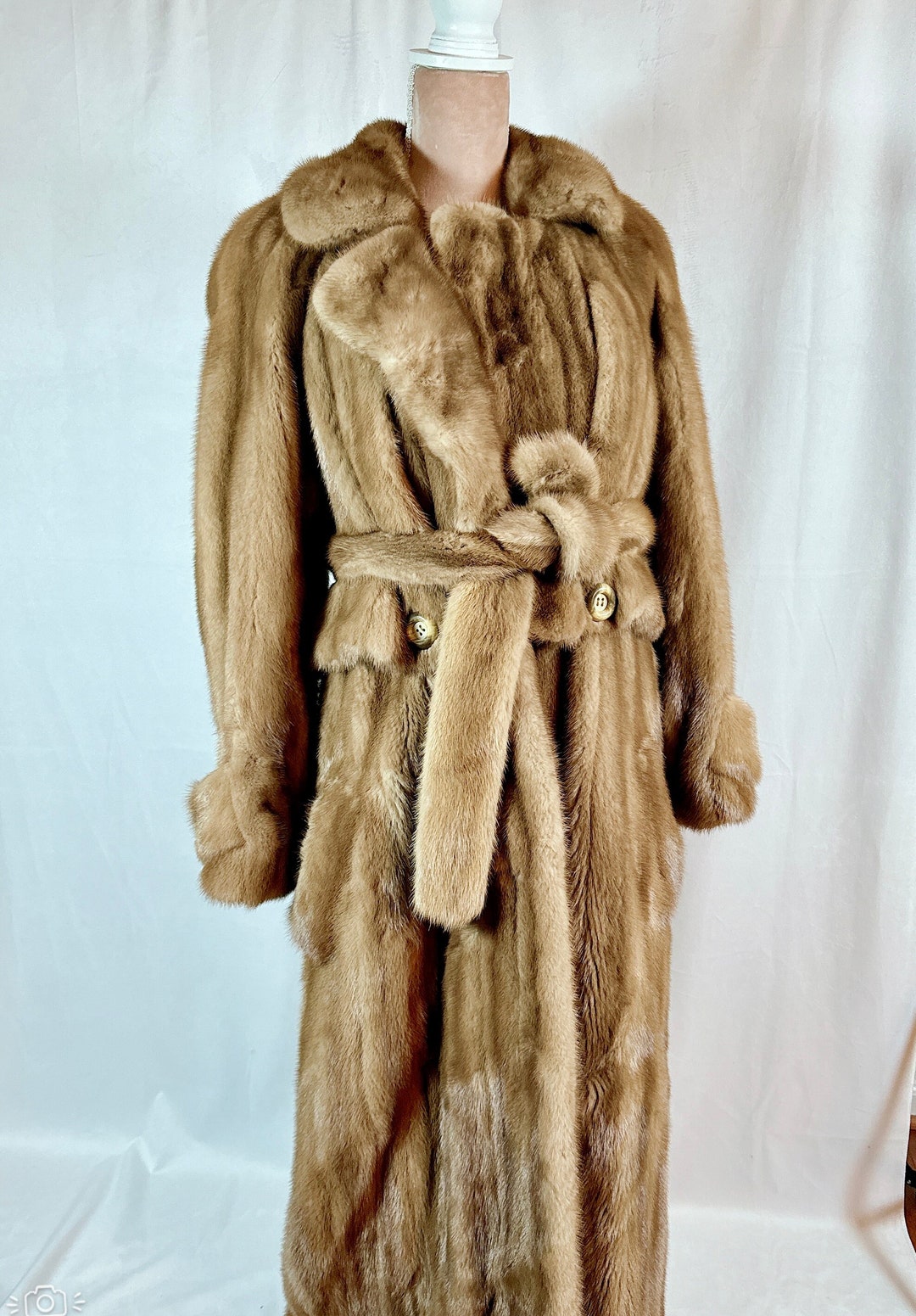 Golden Mink Fur Coat, Full-length, Female Mink, Woman Size 8-10, M-L - Etsy