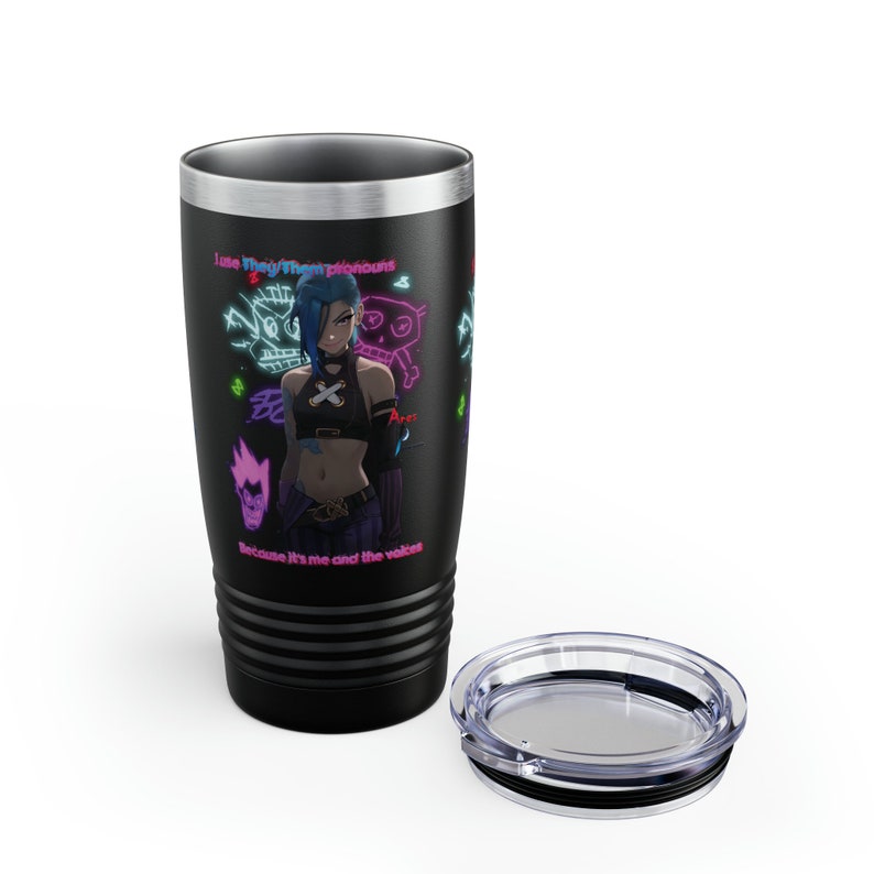 Jinx Arcane Graffiti Tumbler League of Legends Fanart 20oz Ringneck Cup ...