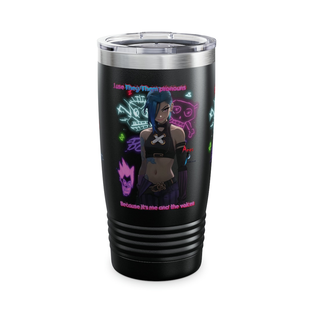 Jinx Arcane Graffiti Tumbler League of Legends Fanart 20oz Ringneck Cup ...