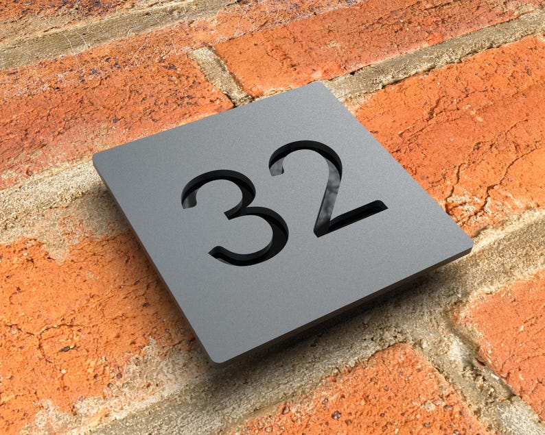 Anthracite Grey Number Plaque. Exam Room Numbers. Door Number Sign ...