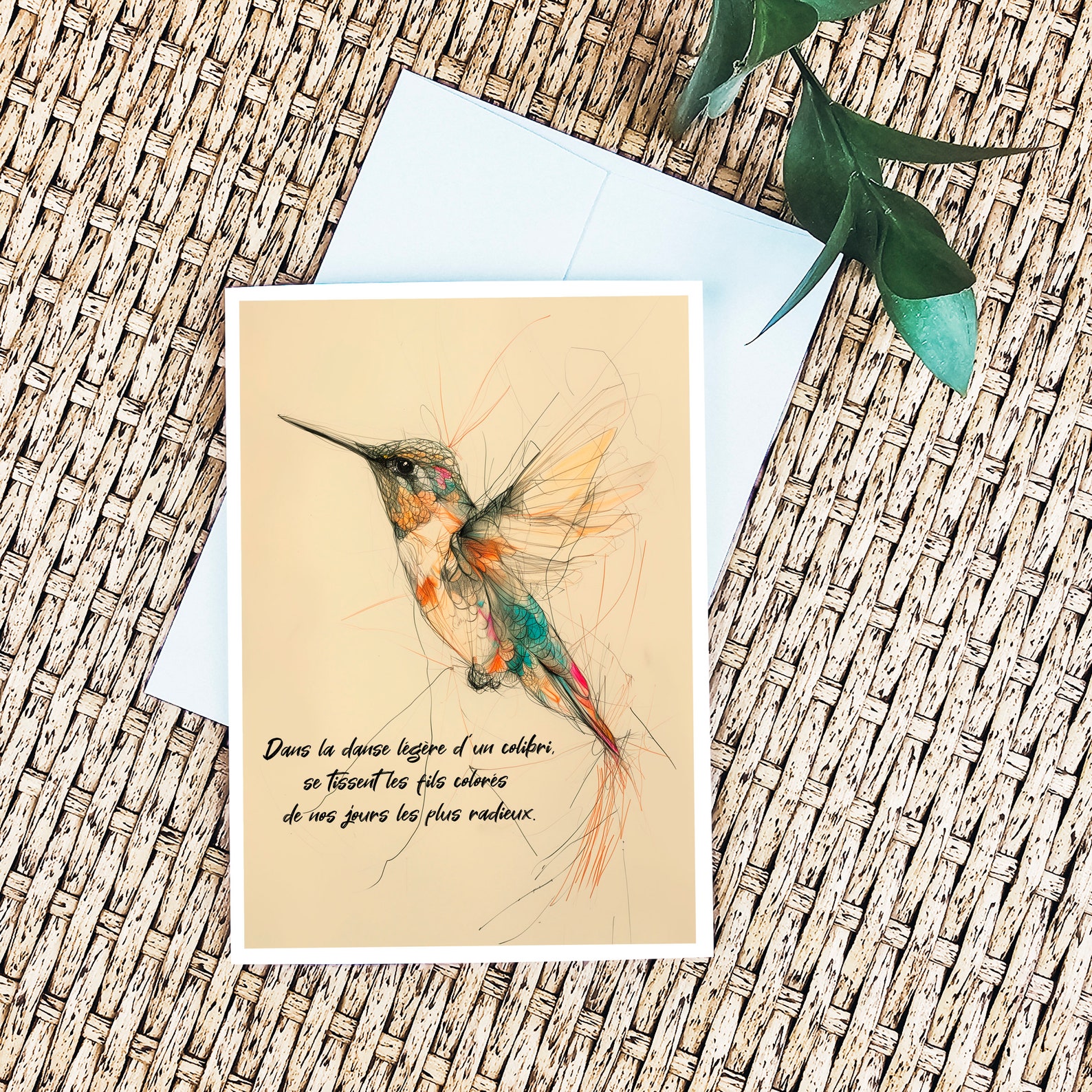 Whimsical Hummingbird Greeting Card Inspirational Poetry Quote Birthday ...