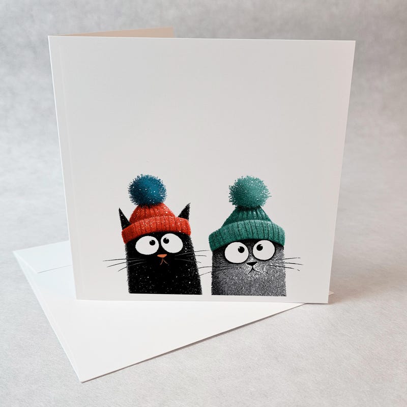 Christmas Cat Birthday Card - Etsy Canada