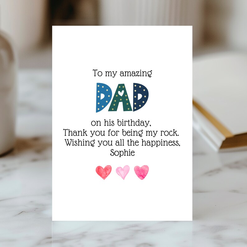 Personalized Dad Birthday Card, Custom Birthday Card for Father ...