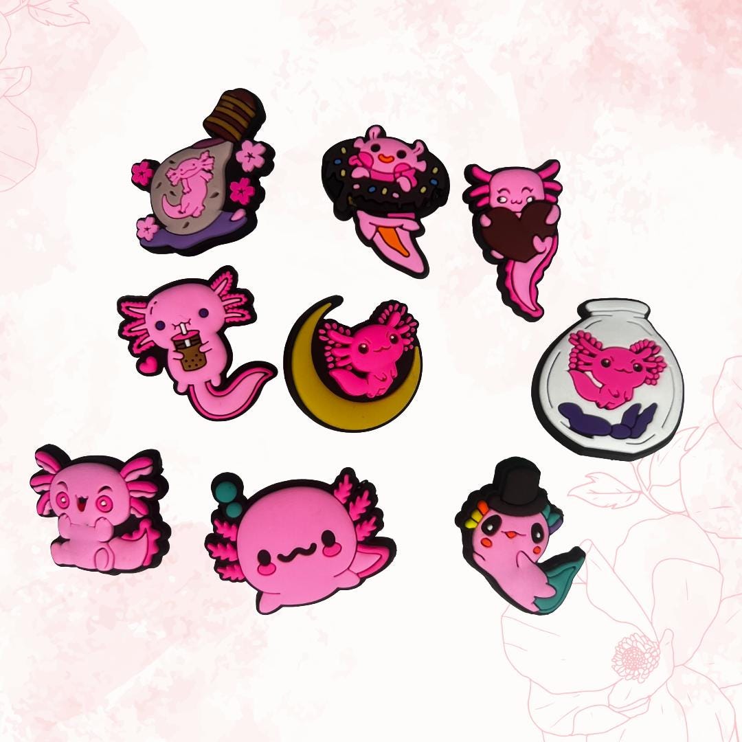Pink Axolotl Shoe Charms | Fish Shoe Charms | Ocean Friends | Fun ...