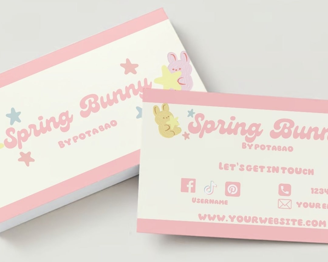 Editable Custom Business Card Template in Spring Bunny Customisable ...