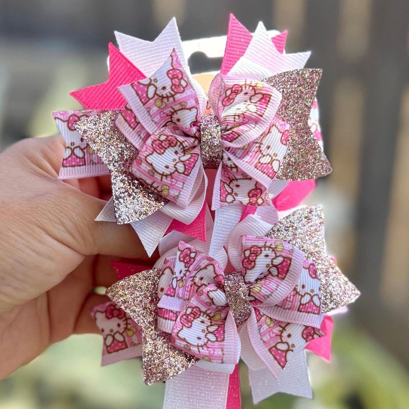 Hello Kittys Hair Bow - Etsy