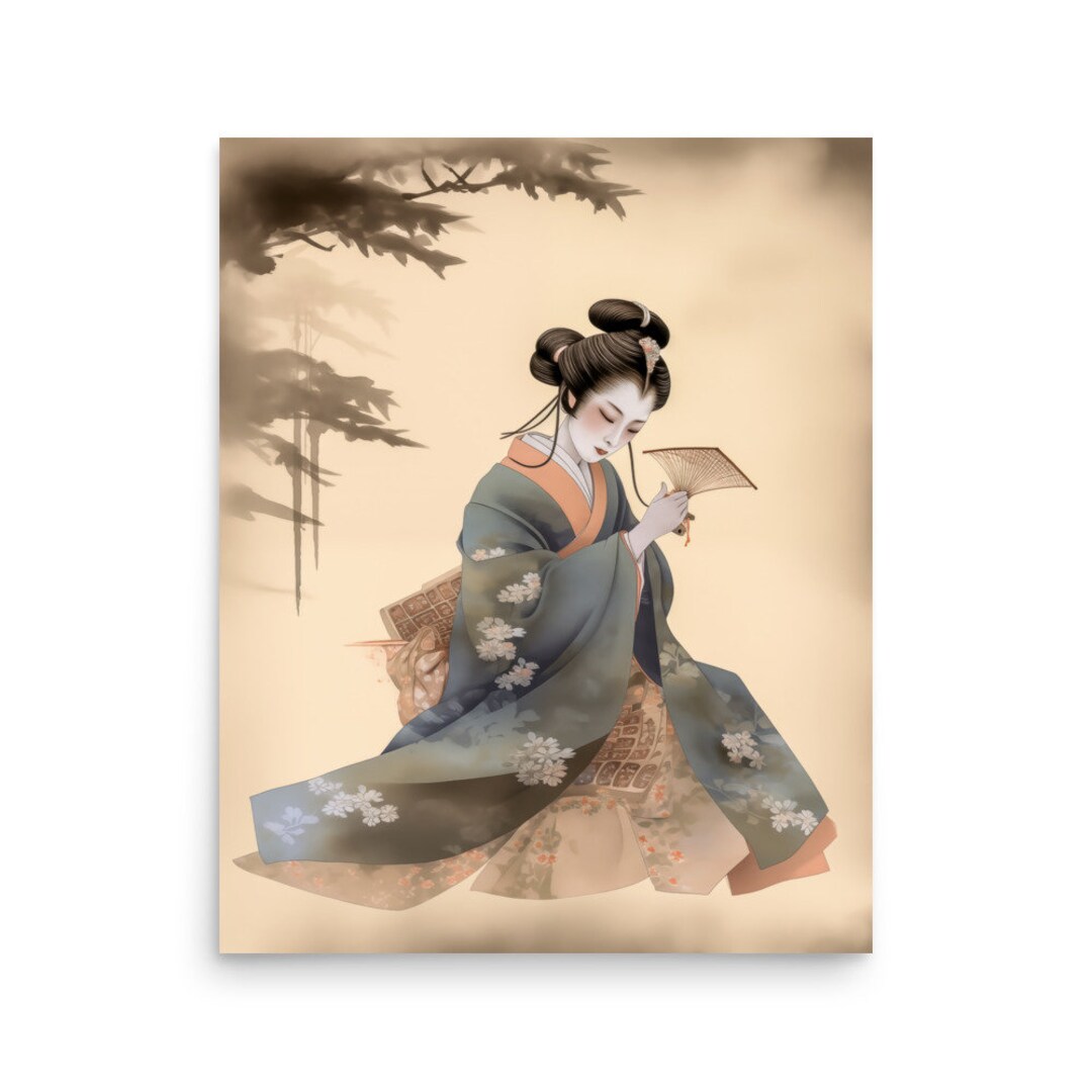 Japanese Geisha Wearing a Kimono Geisha Posing Art Geisha Style ...