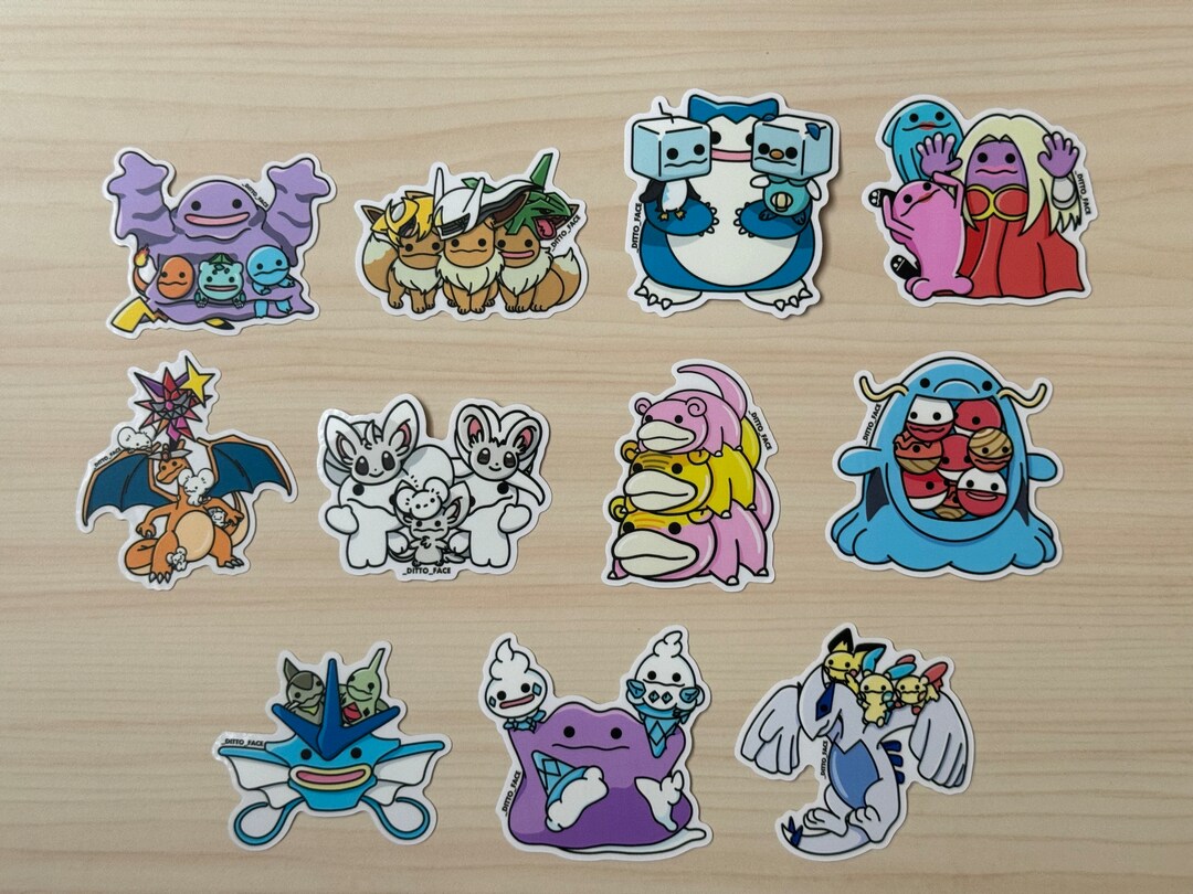 Pokemon Stickers Designed by Ditto Face Grimer Charmander - Etsy