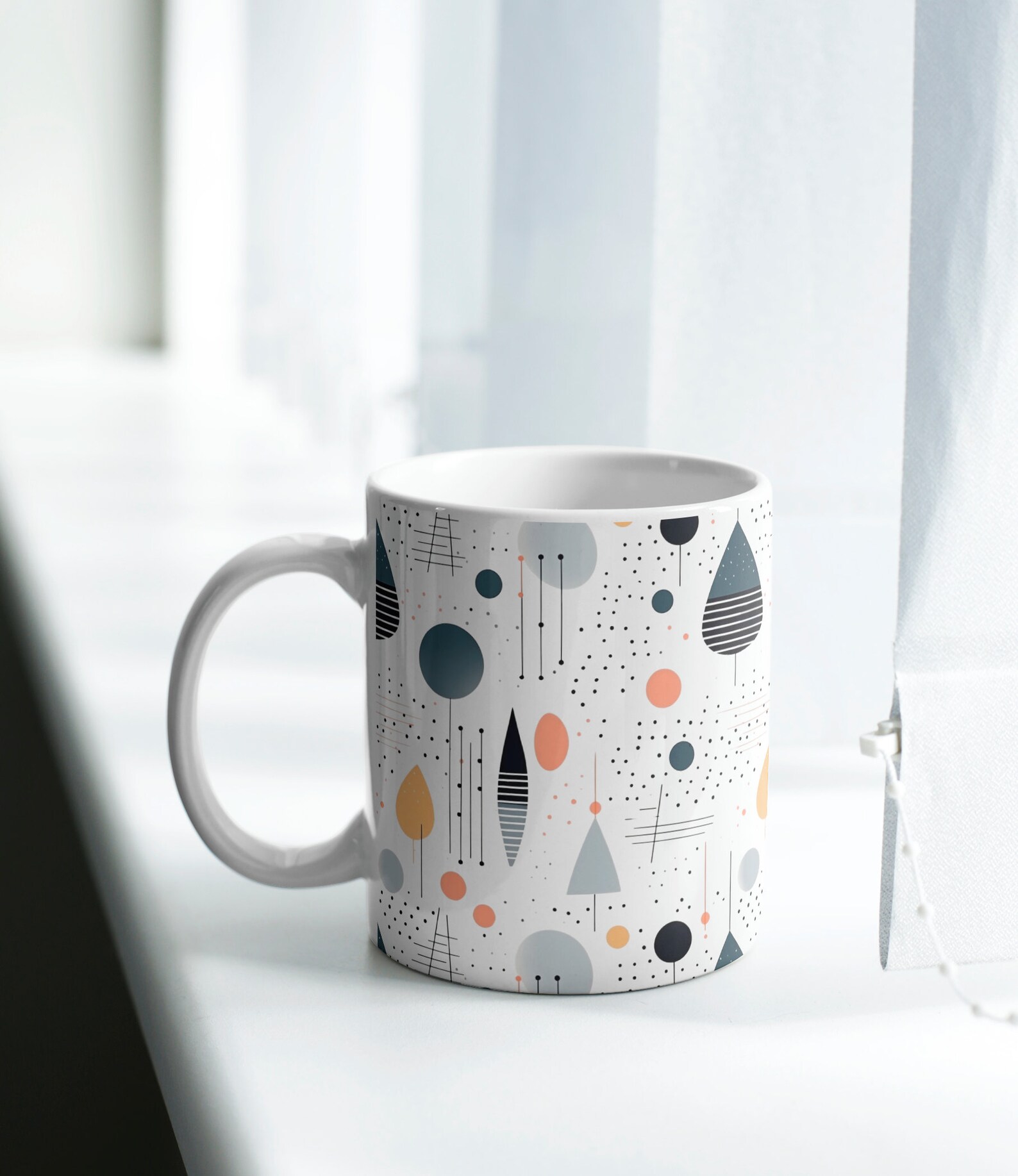 Scandinavian Minimalist Mug, Modern Art Mug, Minimalist Art Mug ...