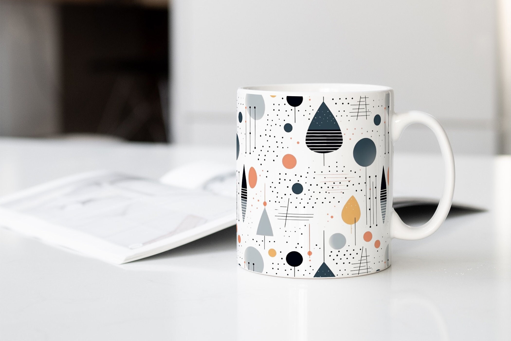 Scandinavian Minimalist Mug, Modern Art Mug, Minimalist Art Mug ...