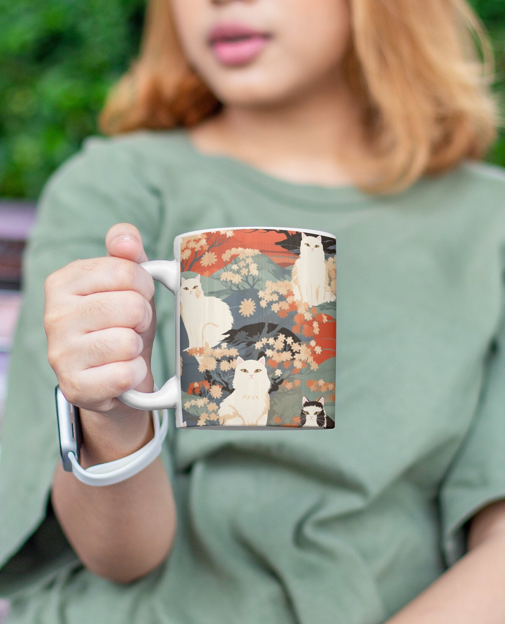 Ukiyo-e Cats Mug, Cat Mug, Cat Lover Gift, Cat Coffee Mug, Full Wrap Mug, Ukiyo-e Style, Ukiyo-e ...