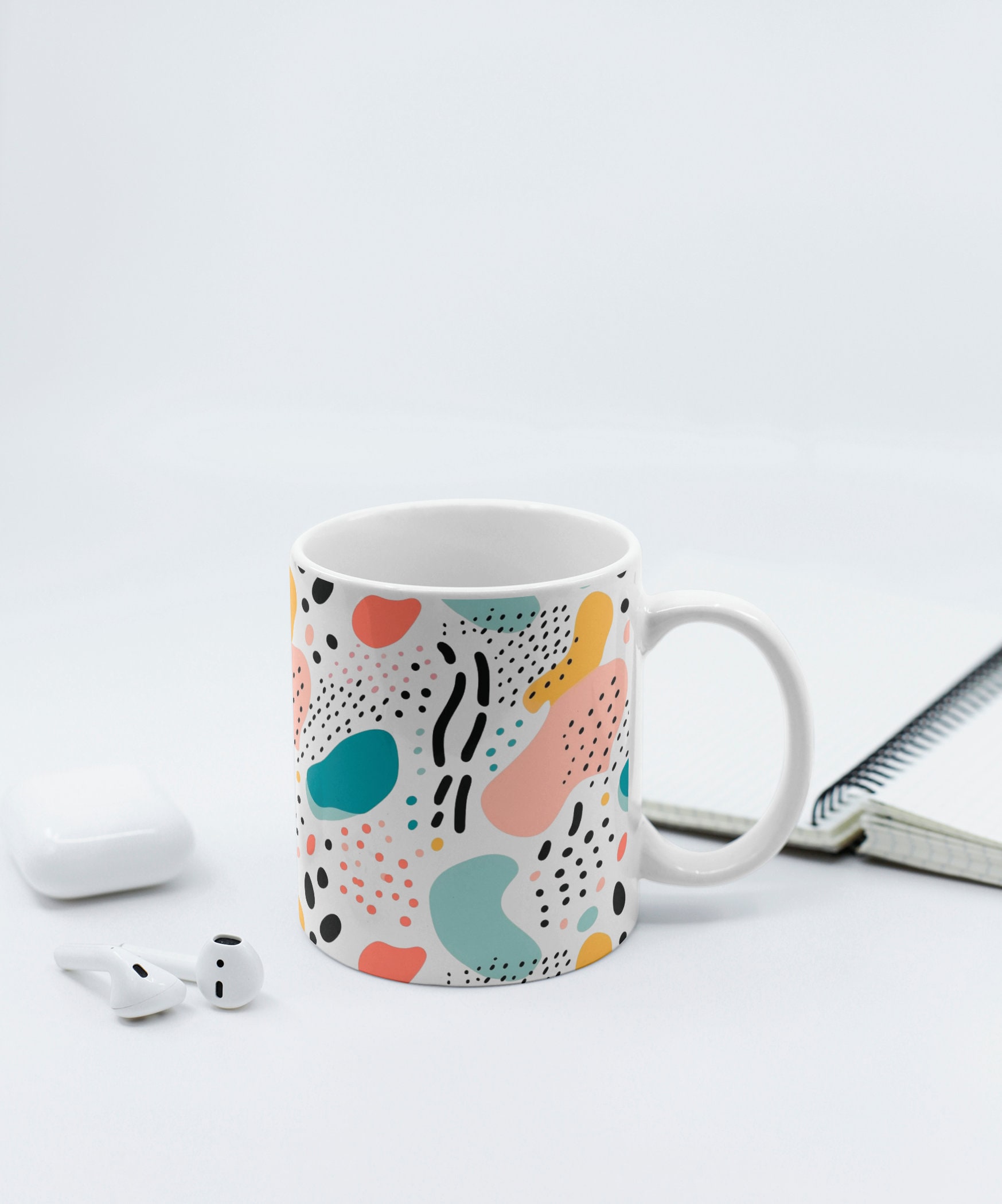 Retro Abstract Art Mug, Modern Art Mug, Abstract Art Mug, Retro Coffee ...