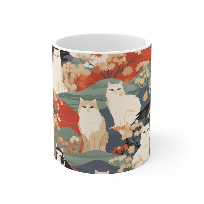 Ukiyo-e Cats Mug, Cat Mug, Cat Lover Gift, Cat Coffee Mug, Full Wrap Mug, Ukiyo-e Style, Ukiyo-e ...