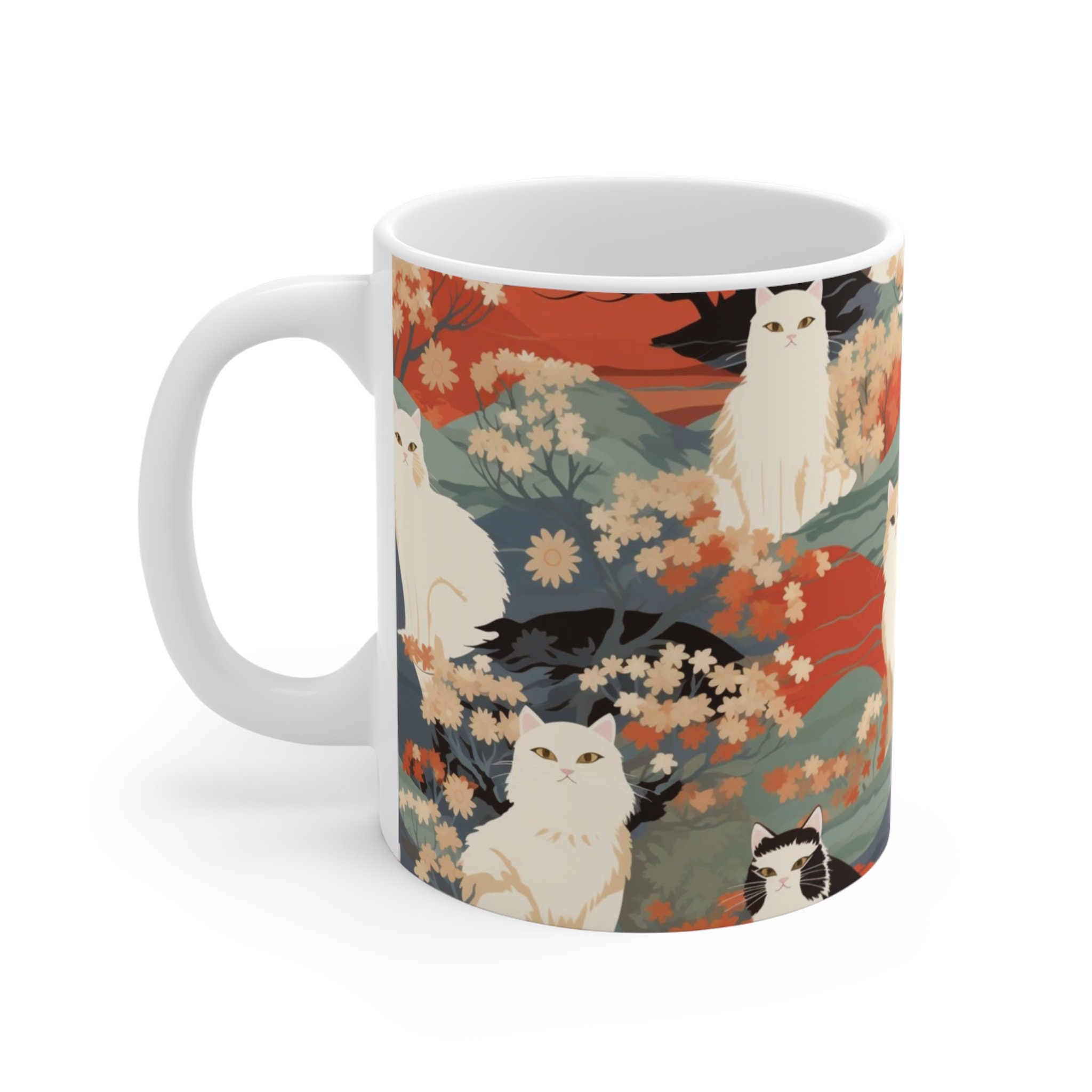 Ukiyo-e Cats Mug, Cat Mug, Cat Lover Gift, Cat Coffee Mug, Full Wrap Mug, Ukiyo-e Style, Ukiyo-e ...