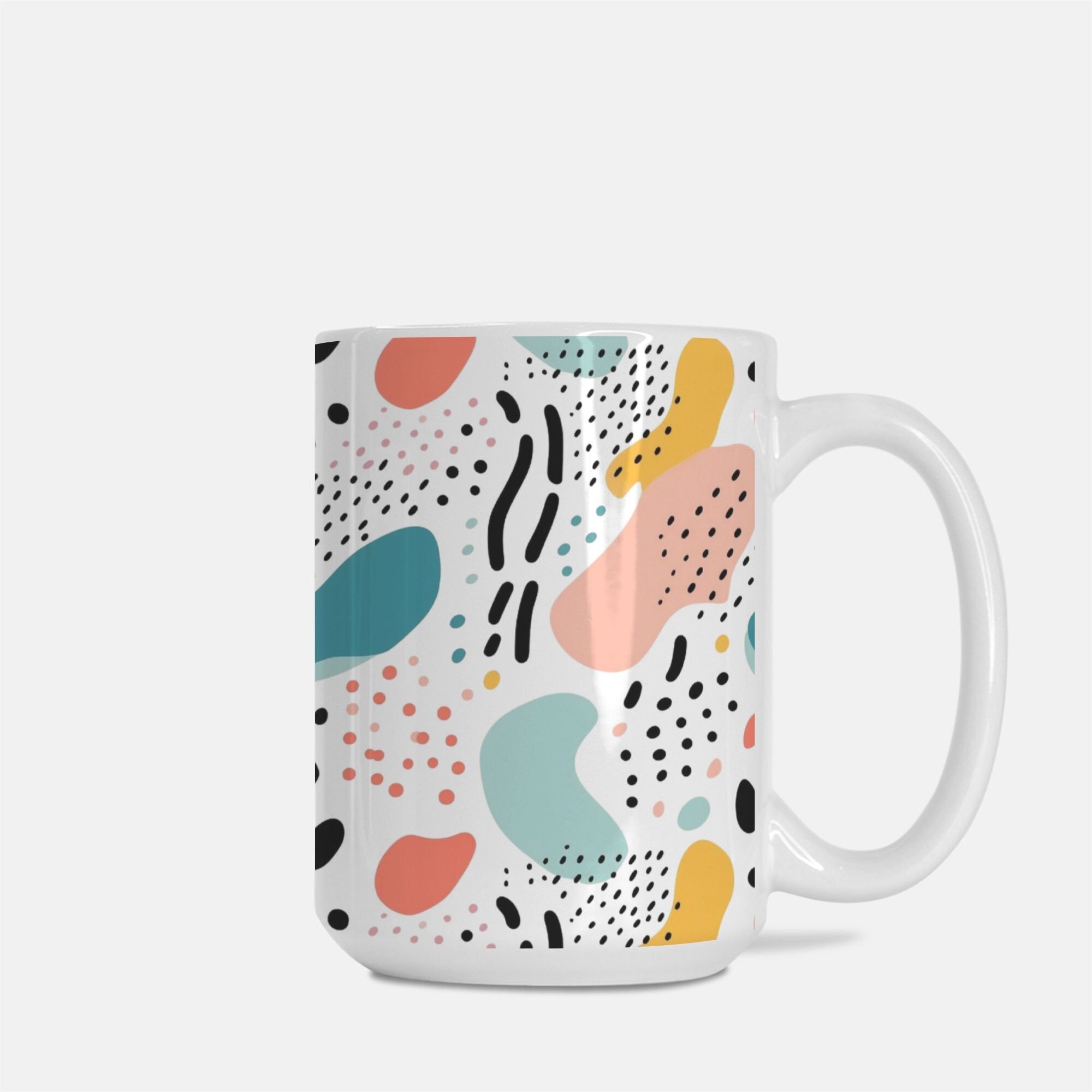 Retro Abstract Art Mug, Modern Art Mug, Abstract Art Mug, Retro Coffee ...
