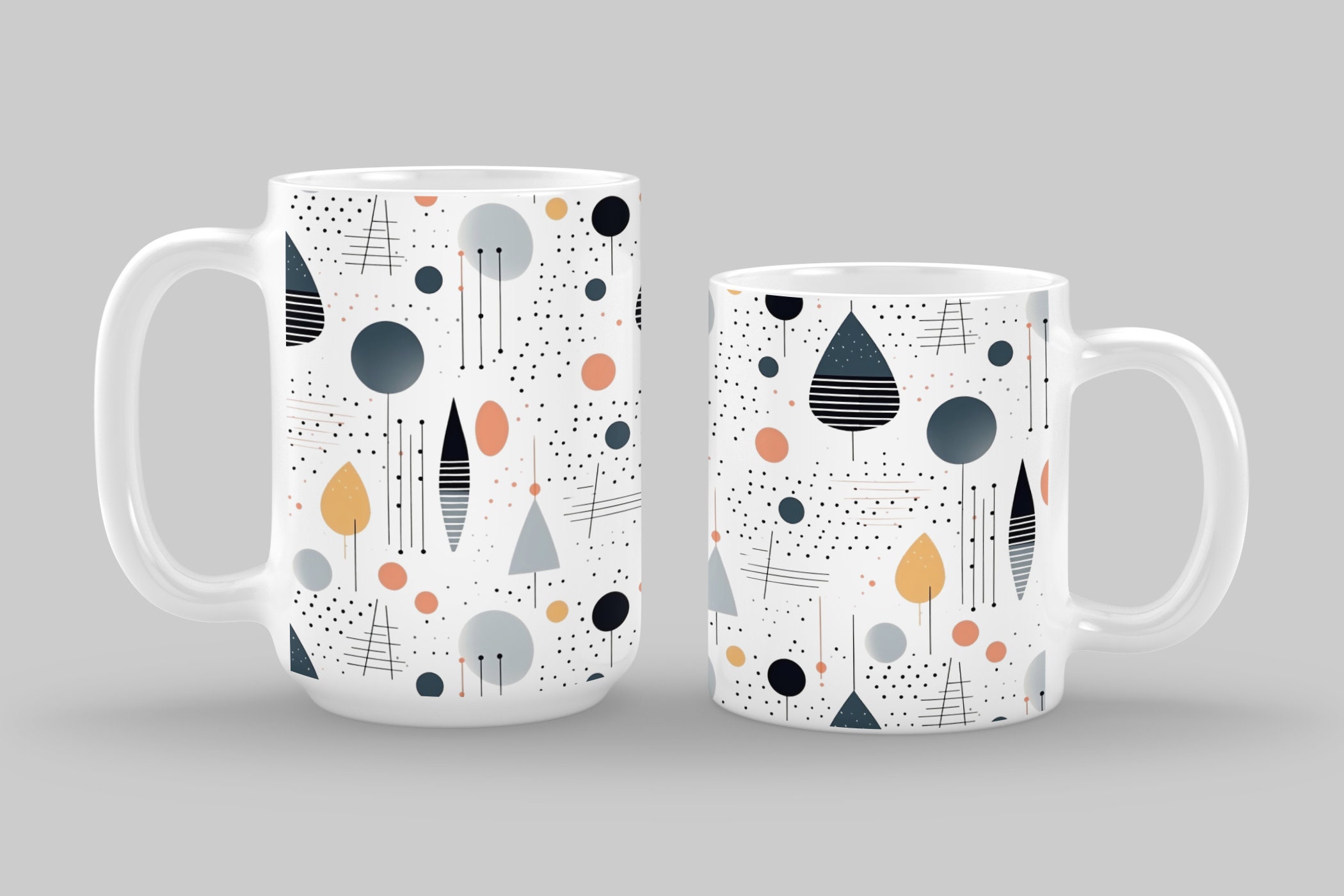 Scandinavian Minimalist Mug, Modern Art Mug, Minimalist Art Mug ...