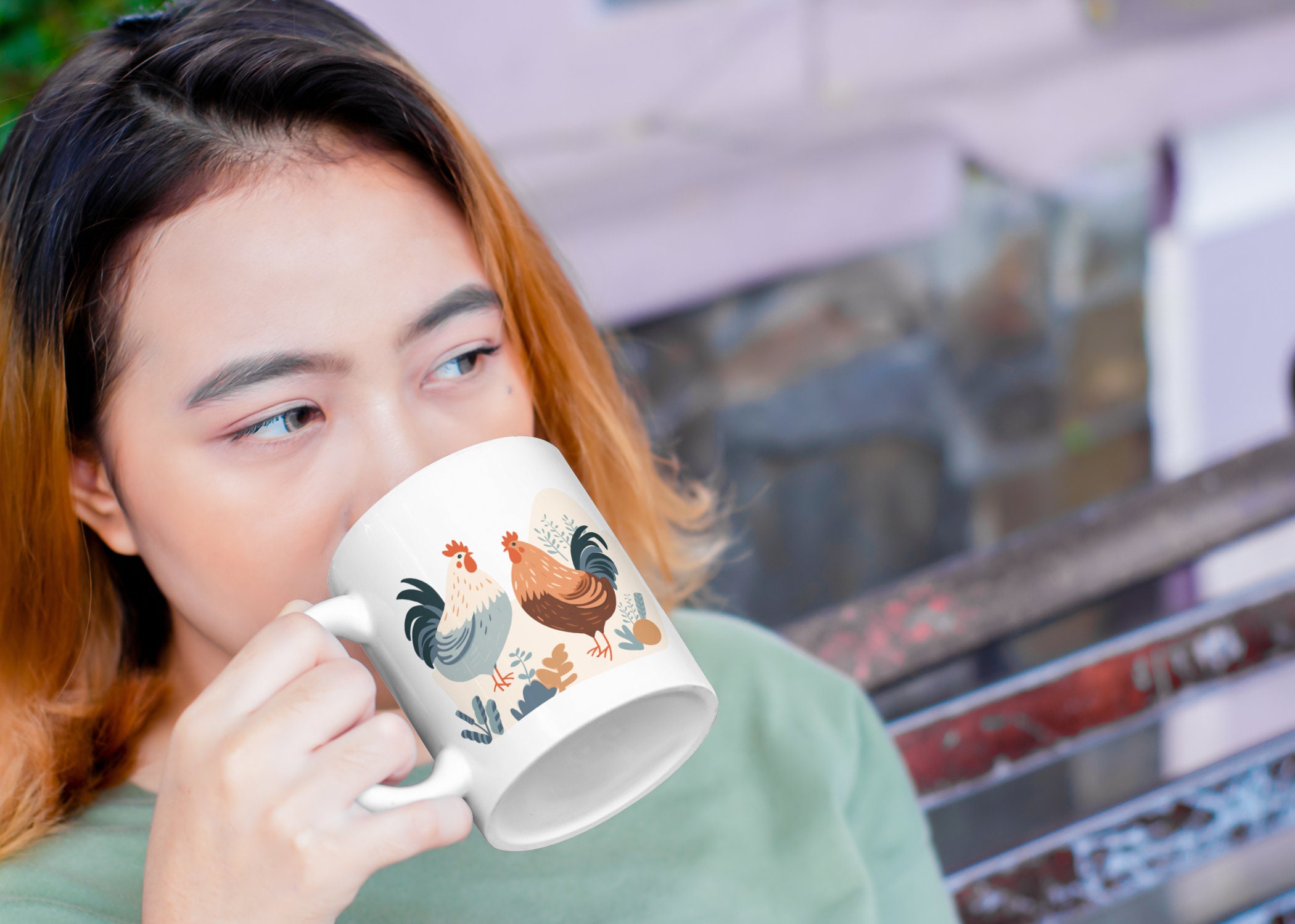 Retro Chickens Mug, Chicken Coffee Mug, Cute Chicken Gift, Chicken Lover, Gift for Her, Gift for ...