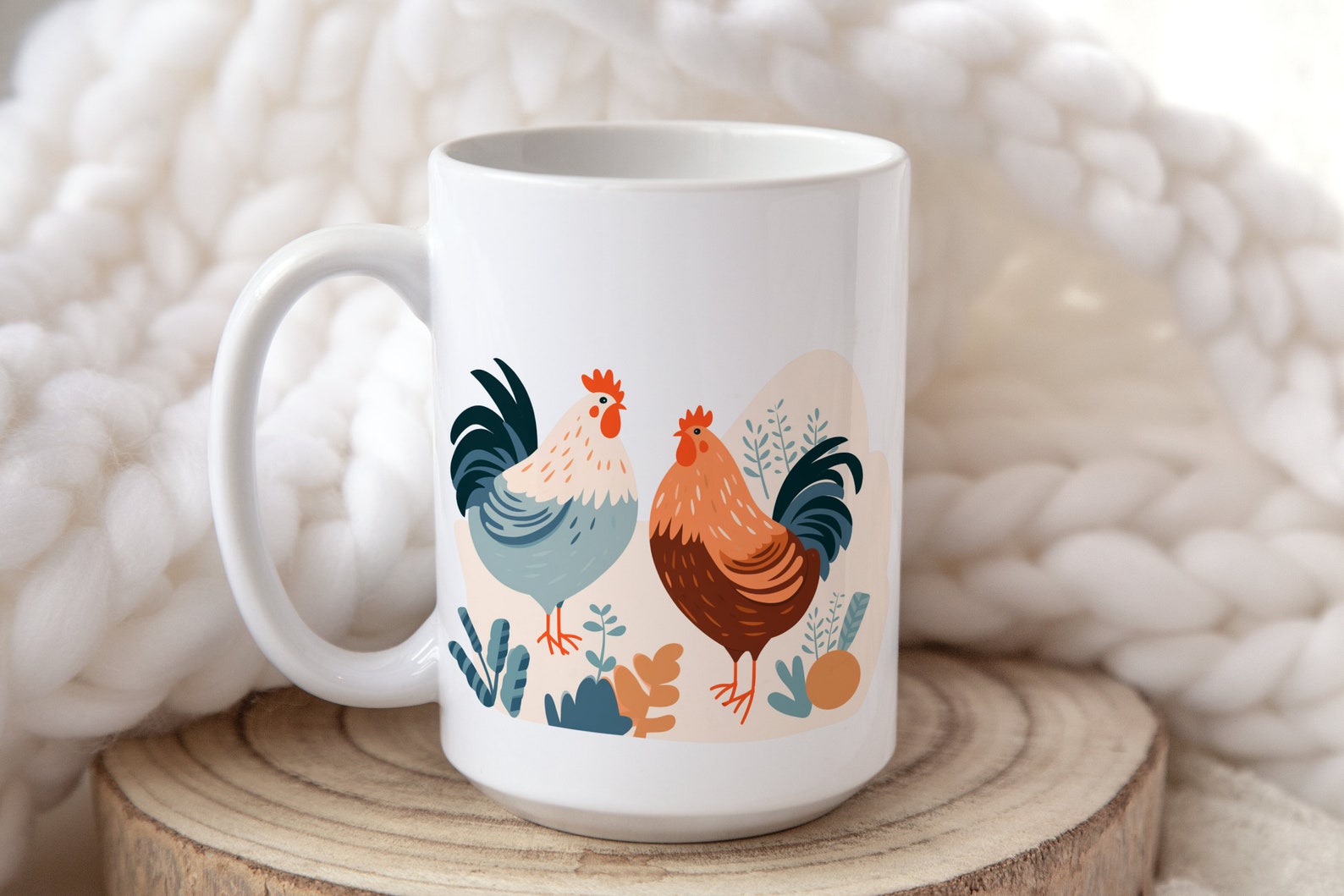 Retro Chickens Mug, Chicken Coffee Mug, Cute Chicken Gift, Chicken ...