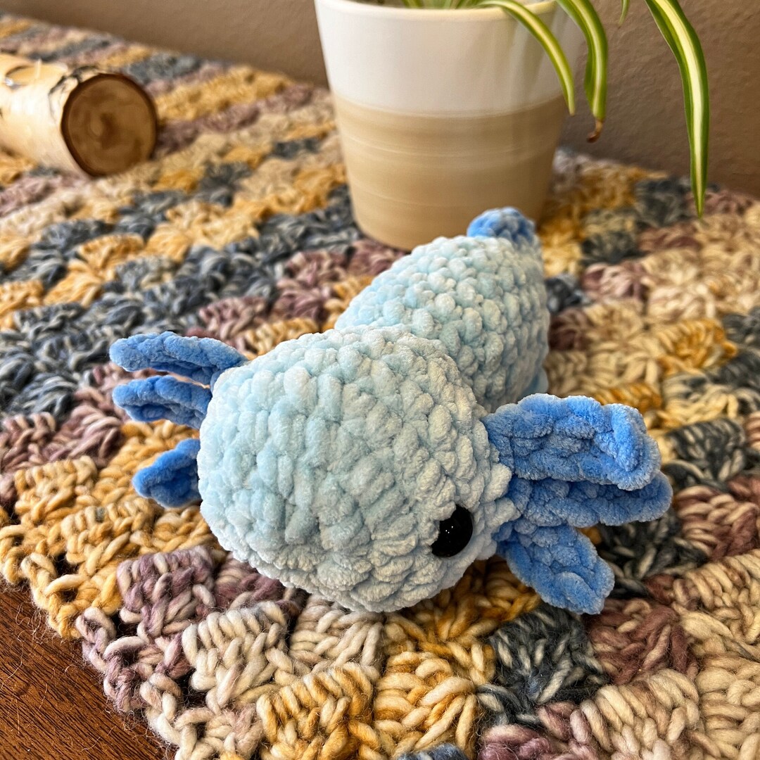 Crochet Axolotl Plush Stuffed Animal Amigurumi Aquatic Salamander Toy ...