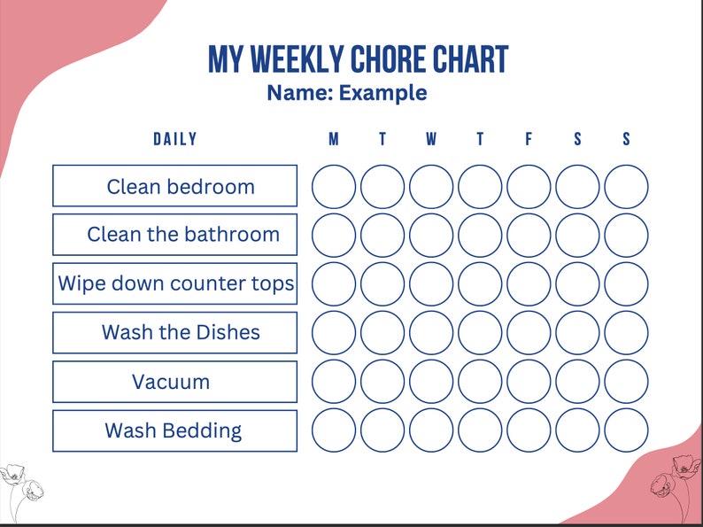 Weekly Family Chore Chart Printable Multi Page - Etsy