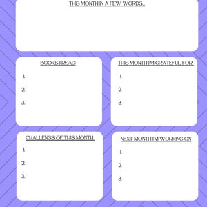 Monthly Review Template Worksheet - Etsy