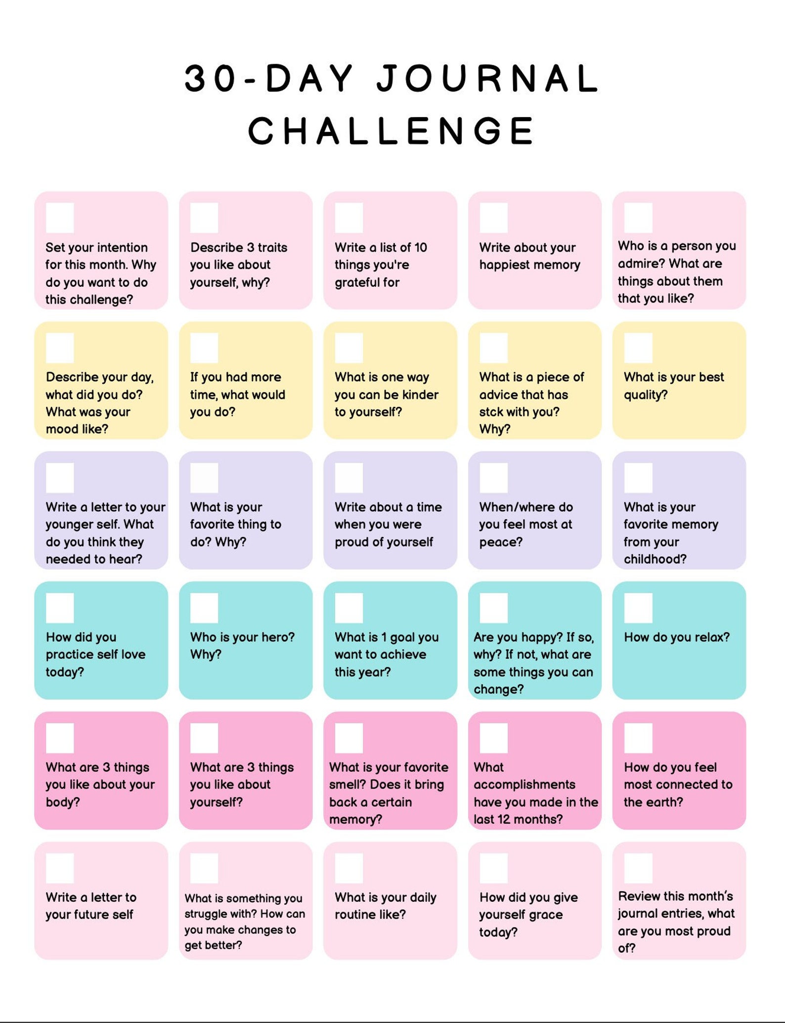 Self Care Daily Journal Prompt - Etsy