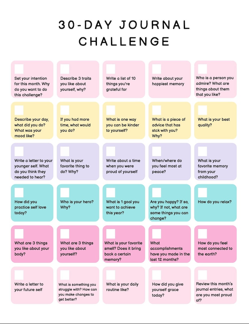 Self Care Daily Journal Prompt - Etsy