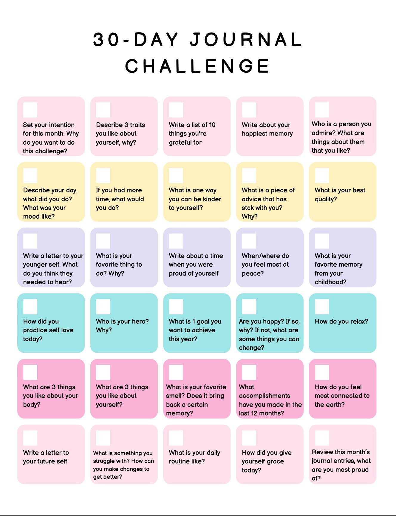Self Care Daily Journal Prompt - Etsy