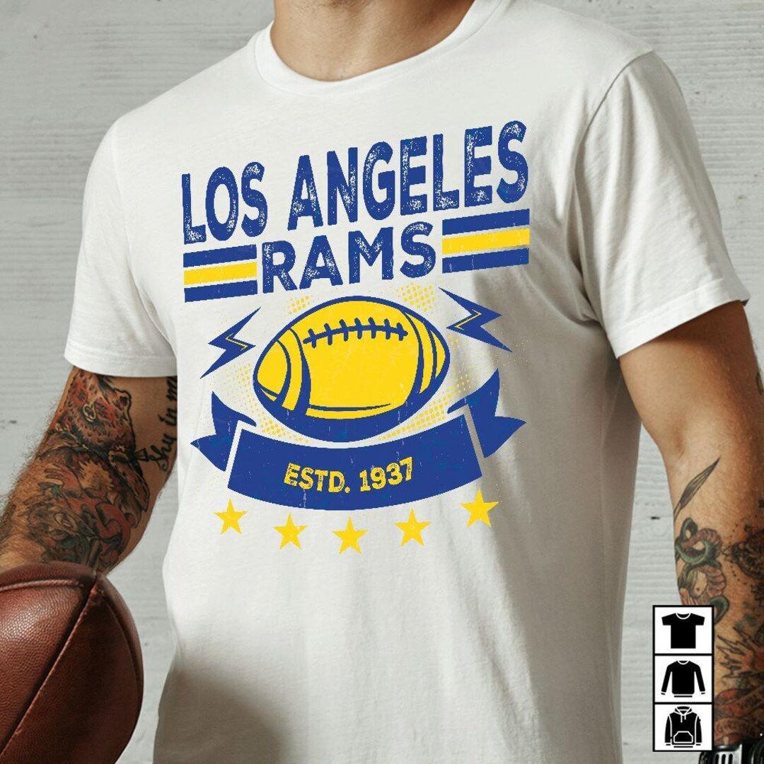 Collection Famous Team Super Star Sport Ram Football T-shirt, Retro Ram ...